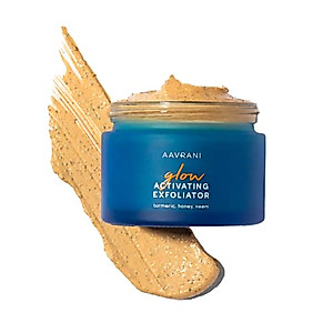 AAVRANI Glow Activating Exfoliator – Stain-Free Turmeric Face Mask with Raw Honey, JoJoba, and Neem – Exfoliating Clay Mask for Acne, Dark Spots, and Deep Pore Cleansing (1.0 Fl Oz)