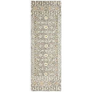 SAFAVIEH Micro-Loop Collection Accent Rug - 2'6" x 4', Charcoal & Ivory, Handmade Wool, Ideal for High Traffic Areas in Entryway, Living Room, Bedroom (MLP801H)