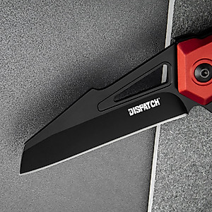 Dispatch Folding Pocket Knife with Stainless Steel Blackened Blade, Two-color Aluminum Handle, Liner Lock for Survival, Hunting, Tactical, Outdoor Camping EDC Tool