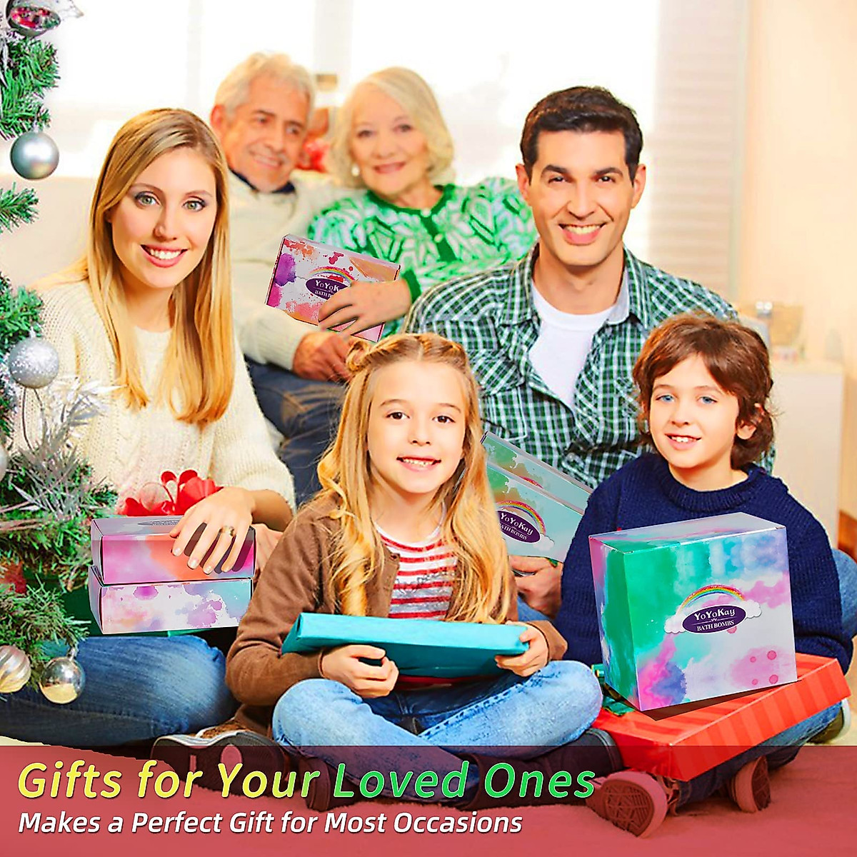 Bath Bombs Gift Set - 48 Organic Bath Bombs with All Natural Essential Oils, Shea Butter to Moisturize Skin & Stress Relief, Christmas Gifts for Women Mom, Stocking Stuffers for Adults Kids Girls