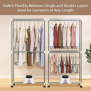 Portable Clothes Dryer, Portable Dryers for Laundry 1000W Double Layers Drying Machine Stainless Steel Portable Dryer for Apartments Home Dorms Travel RVs with Timer and Fabric Cover CHOCHOYAH