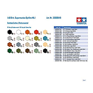 Tamiya 61119 1/48 Supermarine Spitfire MK.I Plastic Model Airplane Kit