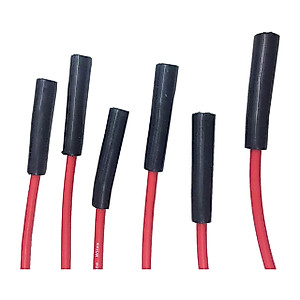 A-Team Performance - 8.0 mm Red Silicone Spark Plug Straight Boot 6 Wires, - Coil-in-Cap HEI Design System - Compatible With AMC/JEEP 199, 232, 252, 258, 282