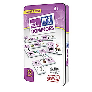 Junior Learning Long Vowel Dominoes Educational Action Games, Multi (JL495)