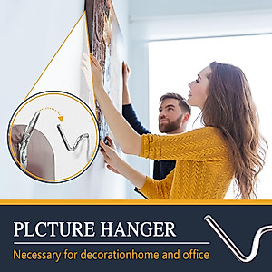 MIHUYAN Picture Hanger Super Hook 20PCS,High-Quality Steel Picture Hanger Hercules Hooks,Used for Drywall, Wood Wall, Plaster Wall, can Hang Photos, Art, Clock, Mirror.