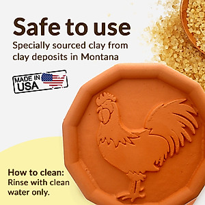 JBK Pottery Brown Sugar Saver - Terra Cotta Humidifying Stone Softens Brown Sugar, Keeps Snacks Crisp and Fresh - Natural Clay Moisture Absorber for Food and Chips