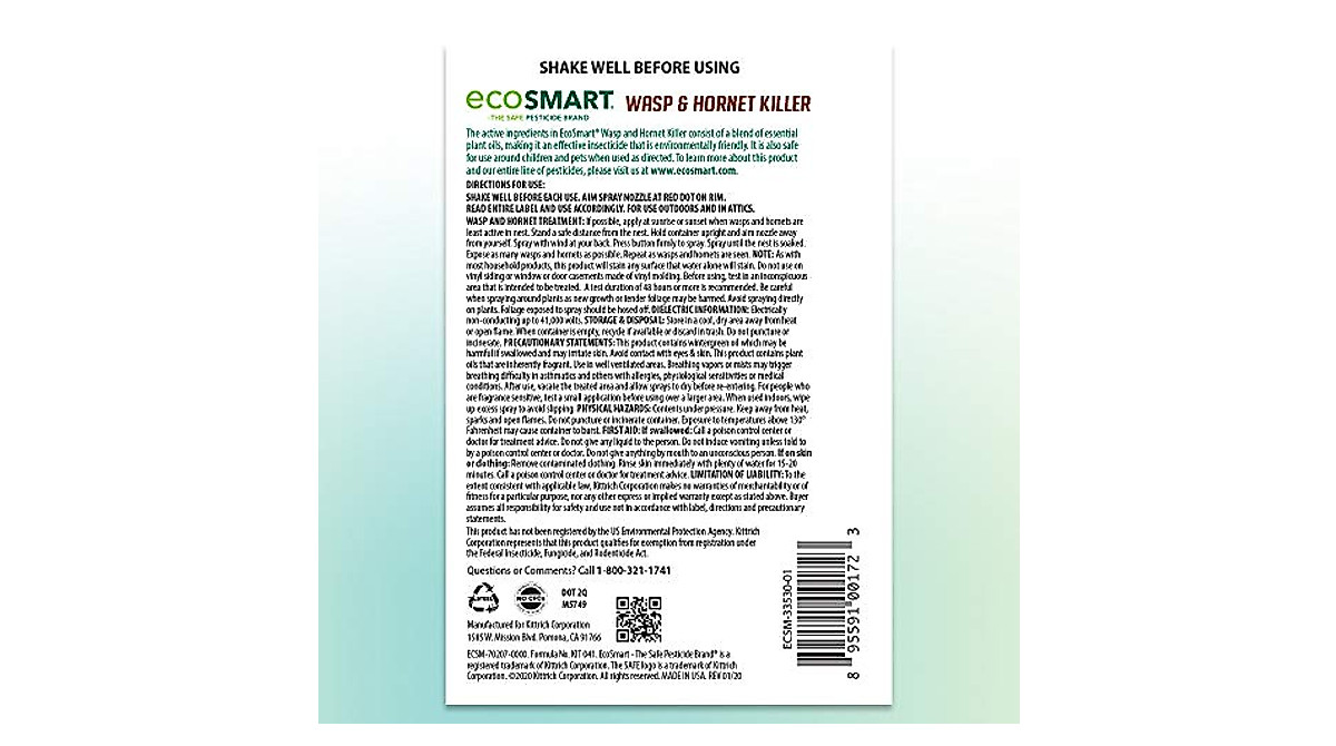 ecoSMART Wasp & Hornet Killer Spray - Safe & Effective Control