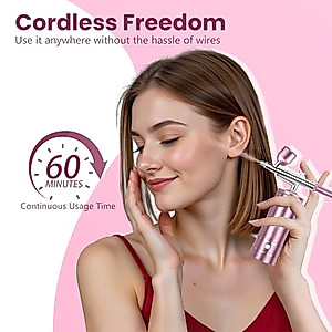Daakro Cordless Airbrush Set - Portable Rechargeable Airbrush Kit with Compressor, Auto Handheld Air Brush Gun Sets for Makeup, Nail Art, Cake Decor, Model Painting, Barber, Tattoo