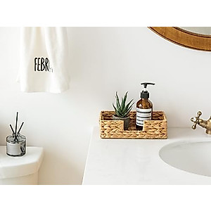 StorageWorks Water Hyacinth Napkin Holder, Wicker Baskets and Serving Tray for Kitchen, Rattan Napkin Holders for Tables, 9 ¾"L x 5"W x 2 ¾"H, 1 Pack