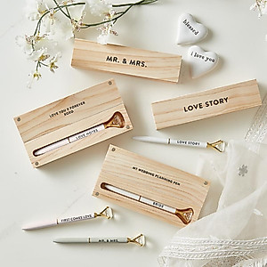 Santa Barbara Design Studio Wedding Gifts Gem Refillable Pen Wood Boxed Gift Set, 1-Piece, Mr & Mrs
