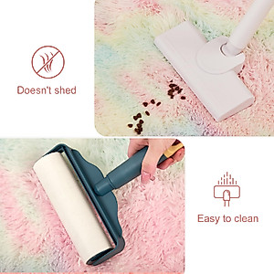 Glamtex 4x4 Round Area Rug, Soft Bedroom Circle Rugs, Fluffy Circle Rug, Fluffy Plush Shaggy Circle Rugs for Kids Room Living Room and Nursery Bedroom Decor