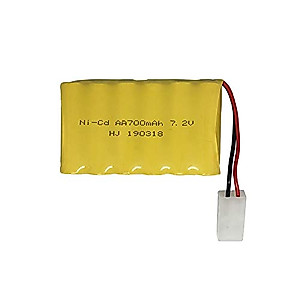 Parts & Accessories 7.2V 700mah AA NI-CD Battery with 7.2V Charger Set for RC Electric Toys car Telerobot Boat Remote Control Tank L6.2-2P Plug - (Color: Yellow)