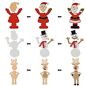 JOYIN 24 Pcs Christmas Crafts Kits Foam Character Art and Craft Set in 6 Different Designs Christmas Hanging Ornaments Holiday Decorations Party Favors Supplies