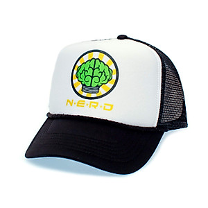 Nerd Trucker Hat Neptunes N*E*R*D N.E.R.D. Cap Adult One-Size Multi (Black/White/Black)