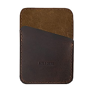 Hide & Drink, Leather Minimalist Card Holder, Holds Up to 4 Cards, Travel Organizer, Accessories, Handmade Includes 101 Year Warranty :: Bourbon Brown