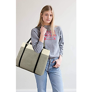 Women's Work Bag with Laptop Compartment Zipper Pockets Teacher Totes Purse