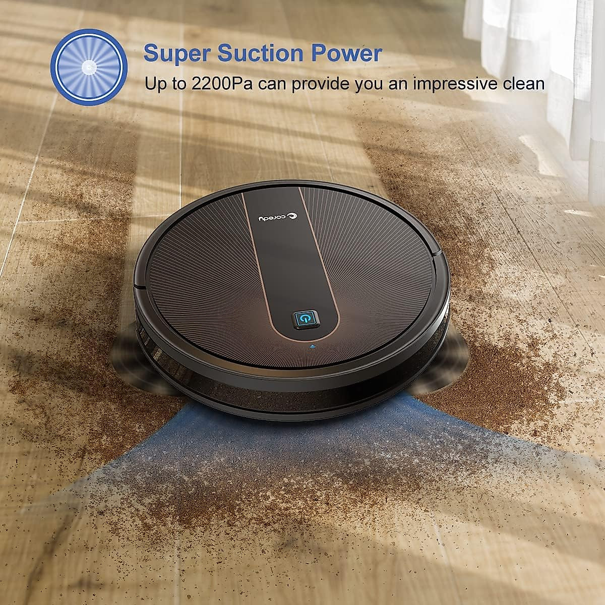 Coredy R750 Pro Robot Vacuum and Mop Combo, 2700Pa Max Suction, Ultrasonic Detection Boost & Avoidance, Compatible with Self Empty Station, Smart AI Dynamic Navigation Robotic Vacuums for Carpet