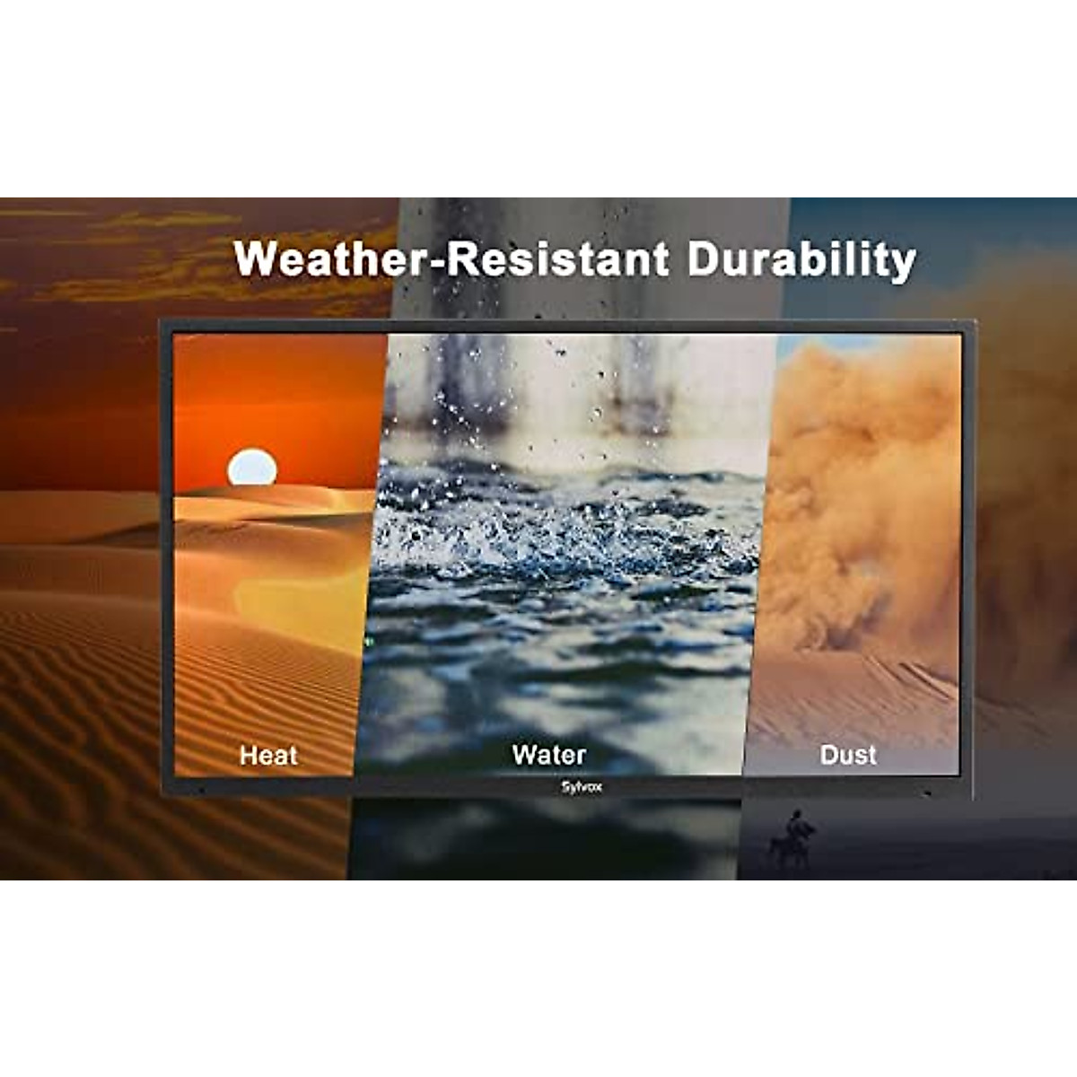 SYLVOX 55 inch Outdoor TV, 2000 nits Full Sun Outdoor Smart TV, 4K UHD Outside Television IP55 Weatherproof, Auto Brightness, ATSC & NTSC Tuner, Support Bluetooth & 2.4G WiFi, for Outside, Backyard