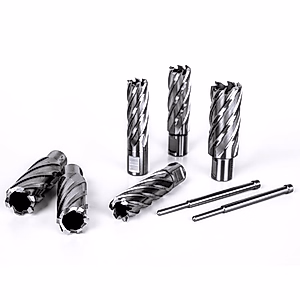 OSCARBIDE Annular Cutter Set 13pieces,2"Cutting Depth,3/4"Weldon Shank and 7/16 to 1-1/16 inch Cutting Diameter Mag Drill Bits for Magnetic Drill Press with 2pcs Pilot Pins
