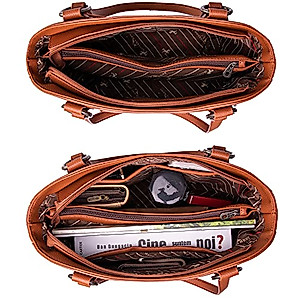 Montana West Western Tote Bag for Women Concealed Carry Shoulder Handbag Tooling Vegan Leather Purses with Wallet Brown MBB-MWC-144W-BR