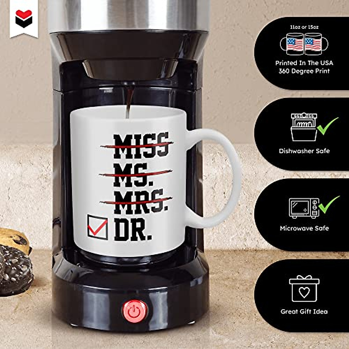 22Feels Funny Female Doctor Mug for Women Doctorate for Her PhD Graduation Ceremony Coffee Cup (11oz)