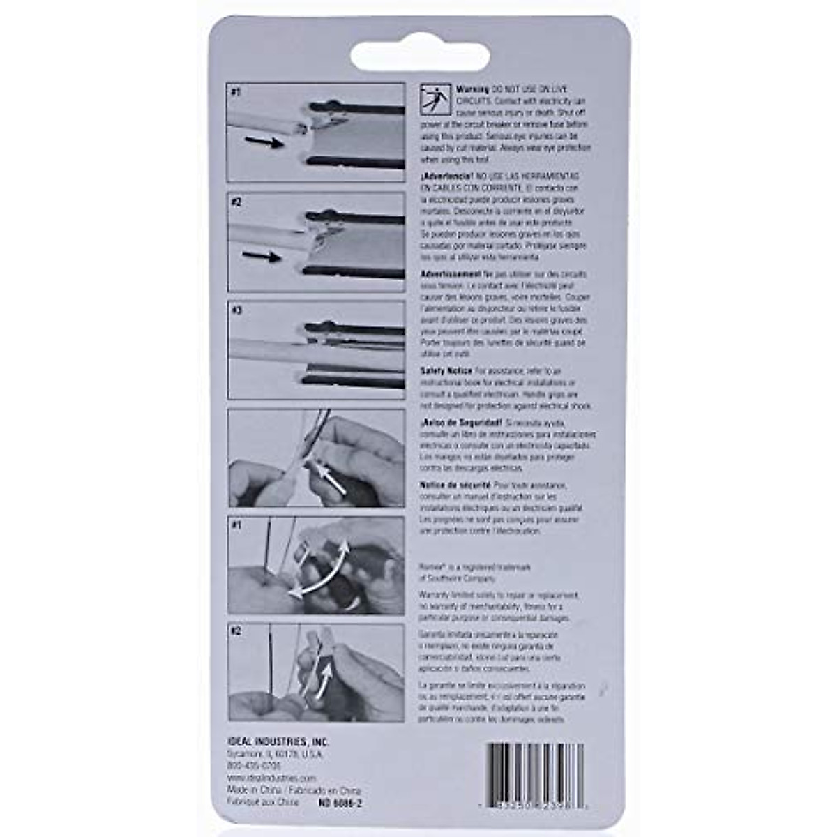 IDEAL Electrical 45-025 Lil’ Ripper Stripper – Wire Stripper w/ Slitting Blade, V-Notch, Flat Blade Clip