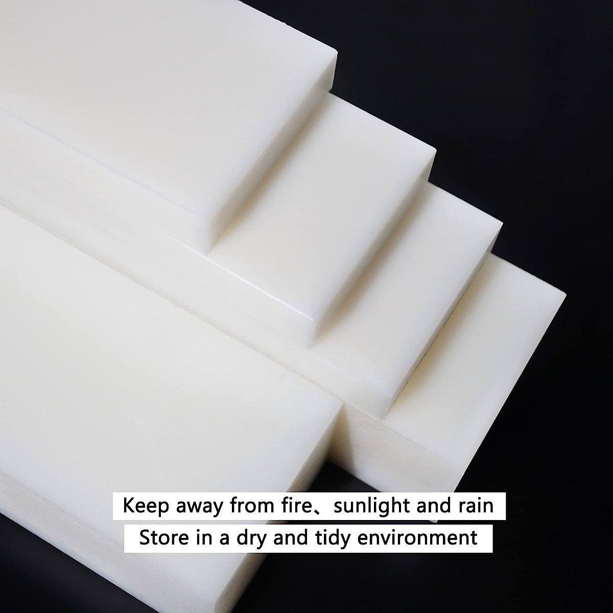 HDPE Block White PE Polyethylene Rectangular Solid Plastic Tapping Block High Density Sheet Great for DIY Projects for Machining Home Floor Improvement （3/4" x 4-½" x 3"）