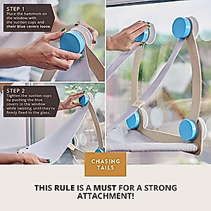 Chasing Tails Cat Window Perch for Indoor Cats - Window Cat Perch, Window Perch for Cats Inside Window Cat Bed, Suction Cup Cat Bed Window, Cat Hammock for Window, Cat Window Seat, Cat Window Hammock