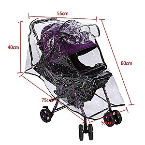 Stroller Rain Cover Baby Stroller Rain Cover, 1Pcs PVC Universal Waterproof Baby Stroller Rain Cover Dust Wind Shield Pram Accessory