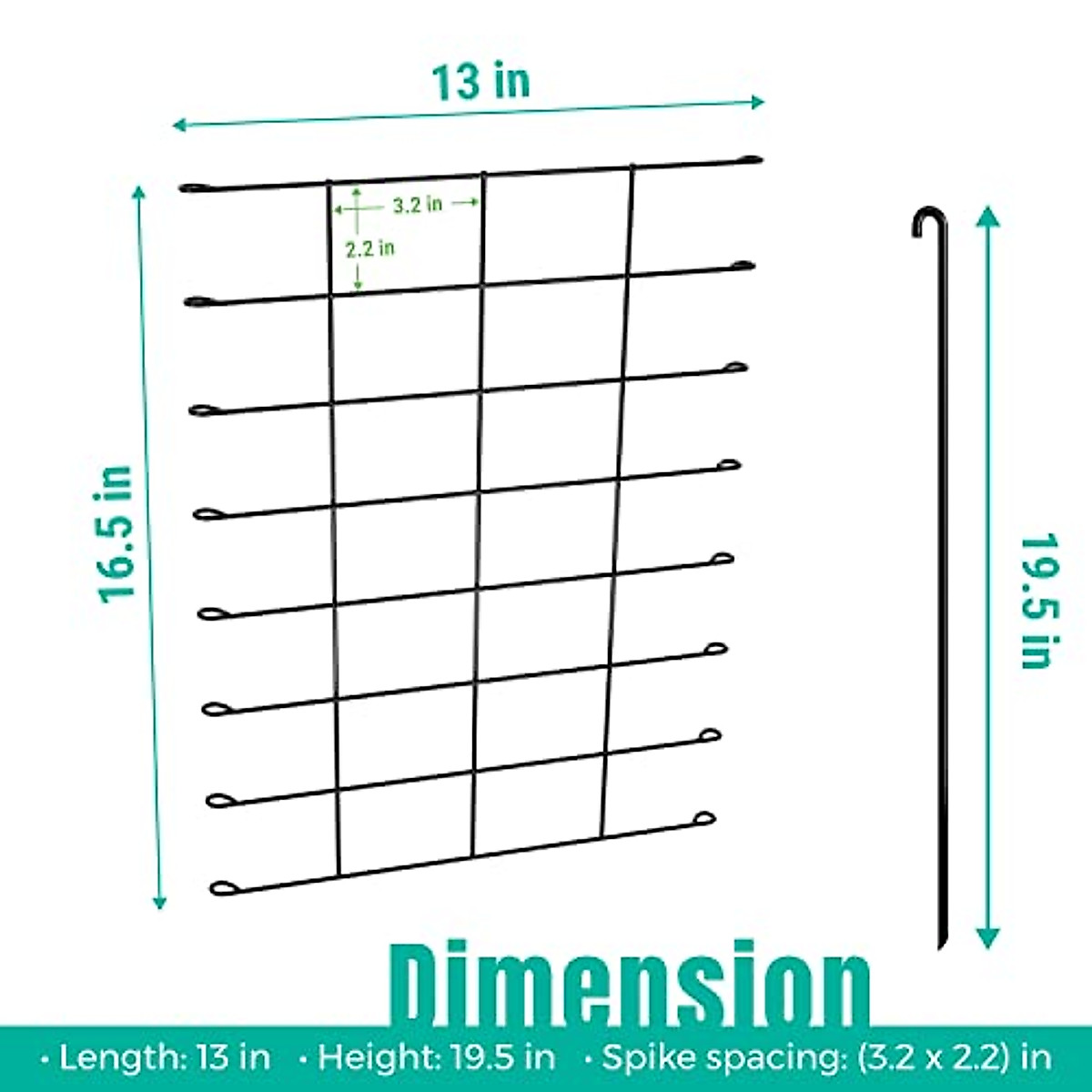 24Pack Black -13x19 Inch Garden Fence Animal Barrier, Animal Barrier Fence No Dig-Small Garden Fence for Dogs and Rabbits for Outdoor Landscaped Yard, Total Length 26 Ft(L) X 19 in(H