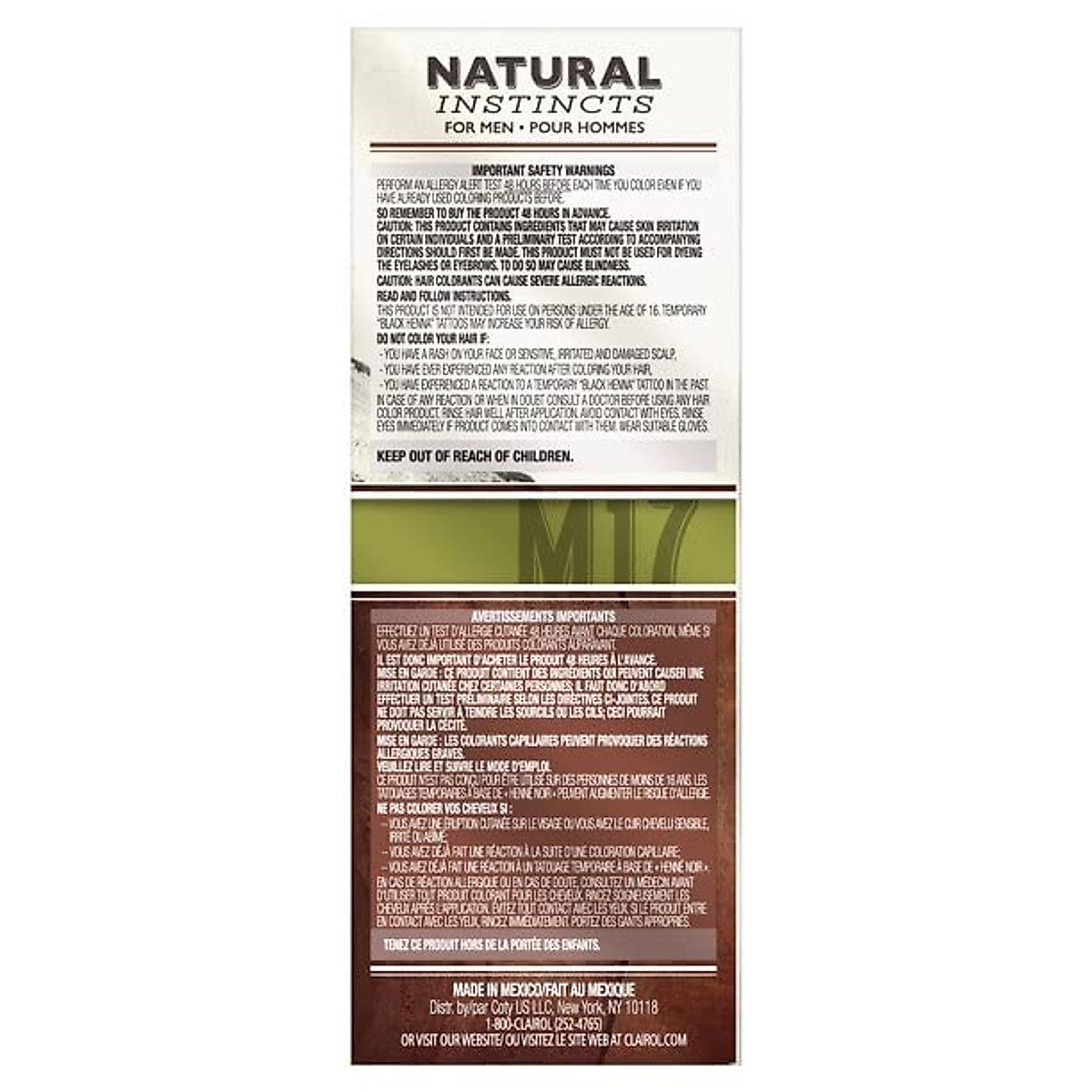 Clairol Natural Instincts for Men Hair Color, Brown Black (M17)