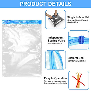 Oaixuilhy Compression Bags Space Saver Bags Vacuum Storage Bags for Travel Accessorie Roll-Up Compression No Need For Vacuum Machine (12pcs 2 sizes)