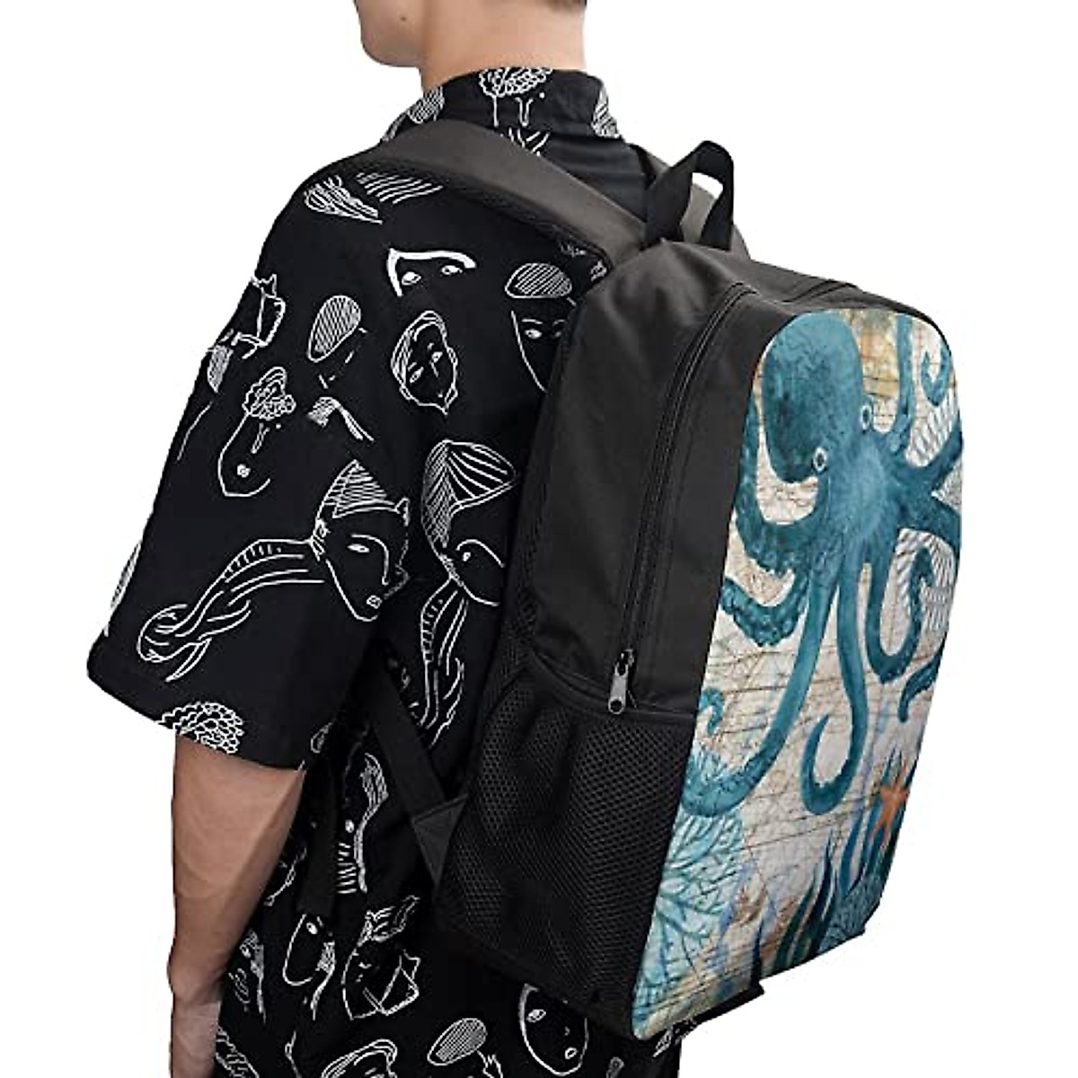 Custom Laptop Backpack Customized Personalized Picture/Text Photo Travel Knapsack, Unisex Men Women Casual Backpack, 17"