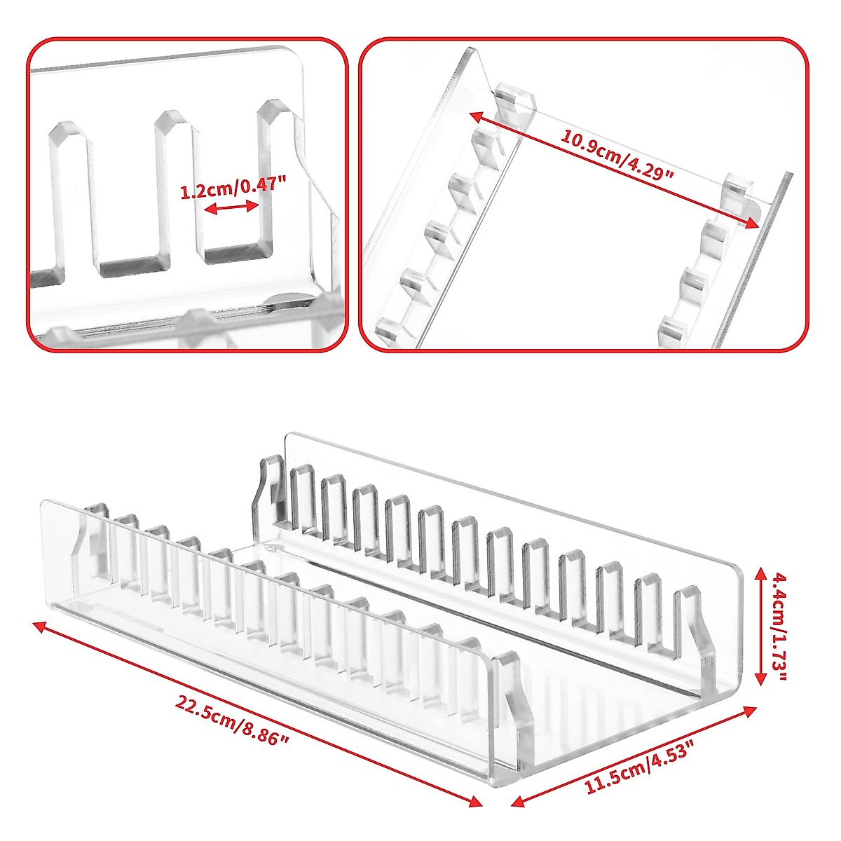 CaSZLUTION Acrylic Game Storage Organizer Stand Compatible with Nintendo Switch Game Card Case, Upgraded Switch Game Display Holder Fits up to 12 Games Box - Clear