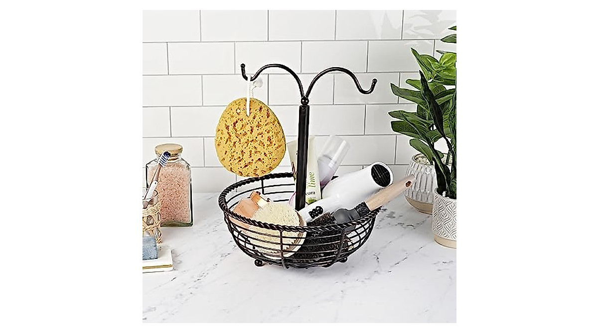 Gourmet Basics Metal Fruit Basket with Double Banana Hook