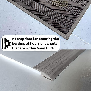 Maxiroc Floor Transition Strip Self Adhesive Carpet Wood Tile Vinyl Flooring Laminate Transition Cover Edge Trim Gap Doorway Threshold for Uneven Floors Heights Within 5 mm (40 inches, Gray Forest)
