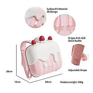 Zoy zoii Kids Backpack for Girl, Cute Cream Cake Bag Gift for Toddler, Mini Travel Preschool kindergarten Bag for Ages 3-6