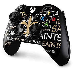 Skinit Decal Gaming Skin Compatible with Xbox One Controller - Officially Licensed NFL New Orleans Saints Black Blast Design