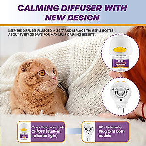 BKRMART Cat Pheromones Calming Diffuser 5 in 1 Therapet Md Cat Diffuser for All Cats, 1 Pheromone Cat Calming Diffuser & 4 Refills