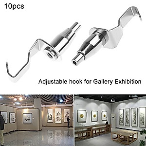 GRETD 10pcs Durable Exhibition Accessory Display Picture Hanging Easy Install Advertising Board Painting Hook (Color : Silver, Size : One size)