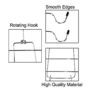 Home-X Space-Saving Bra Hanger Organizer for Closet, Polished Chrome Hanging Bra or Camisole Storage Rack, Storage Solutions for Small Spaces, Set of 2, 20 ½” L x 12" W