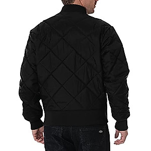 Dickies mens Diamond Quilted Nylon athletic shell jackets, Black, X-Large US