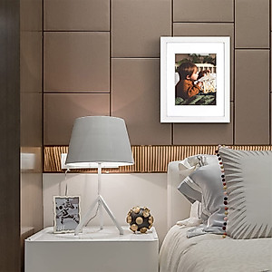 Golden State Art, 11x14 Wooden Picture Frame - Mat for 8x10 Photos - Real Glass - Horizontal and Vertical Wall Display, Great for Engagement, Wedding, Graduation Pictures, White, 1 Pack