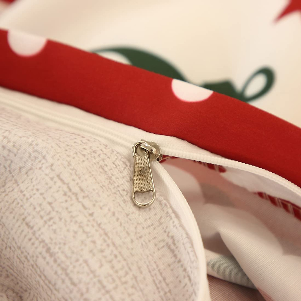 Mengersi Christmas Snowflakes Duvet Cover King Size,Xmas Trees Holiday Bedding Comforter Cover with Zipper Closure,Home Decoration for New Year (Green)