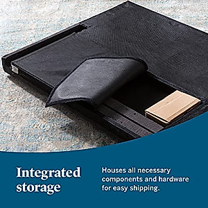 Lucid Mid-Rise Diamond Tufted Upholstered Charcoal Headboard- Attach Frame- Wall Mount- Headboard Only – Queen