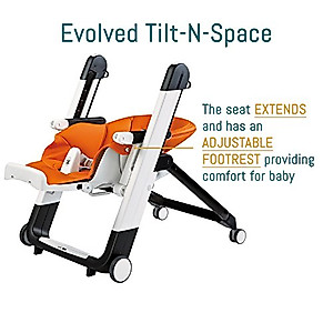 Peg Perego Siesta – Multifunctional Compact Folding High Chair – From Birth to Toddler – Recliner and High Chair – Made in Italy – Ice (Grey)