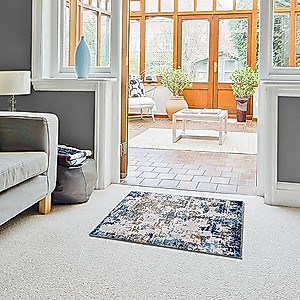 Fashriend Katina Door Mat Rug-2'×3' Machine Washable Area Rug Non Slip Modern Abstract Rug Pad Small Boho Rug for Living Room Dining Laundry Room Bedroom Bathroom Kitchen Classroom Office-Colorful