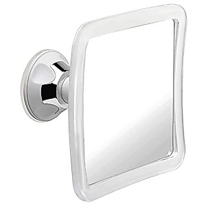 Fogless Shower Mirror for Shaving with Upgraded Suction, Anti Fog Shatterproof Surface and 360° Swivel - Includes Optional Hook Accessory To Transform Suction Mirror Into Hanging Mirror - 6.3" x 6.3"