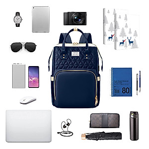 VSNOON Travel Laptop Backpack, 17.3 Inch Business Backpack with USB Charging Port, Water Resistant College School Computer Bag for Women & Men Gift, Work Bag Bookbag Casual Daypack，Blue