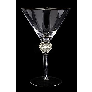 BarTata, The STAR Diamond Ball Martini Glass Exquisite Martini Glasses for Home and Bar Limited Edition Stemmed Margarita, Manhattan, Cosmopolitan Cocktail Glass Inspirational Gift for Martini Lover